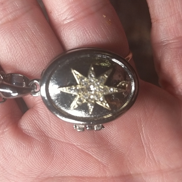 Jewelry | Black Locket With Crystal Star On 18 Inch Black Chain | Poshmark